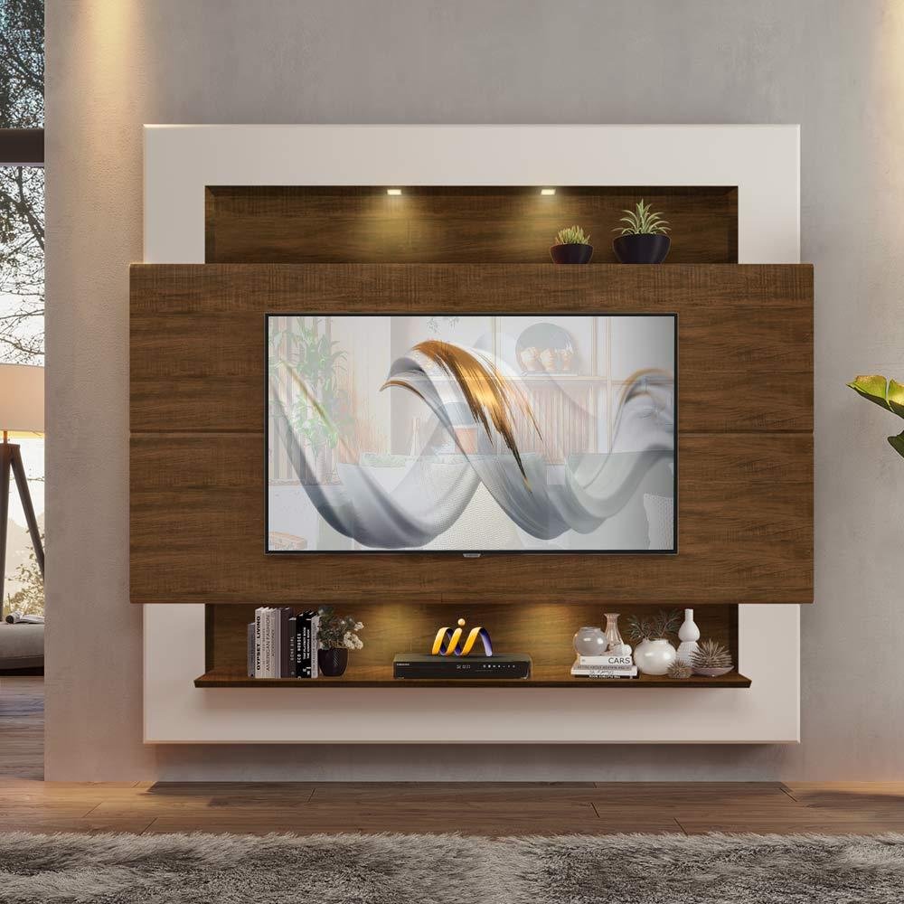 Painel de Tv até 75 Polegadas com Led Malbec Off White Milão Luapa ...
