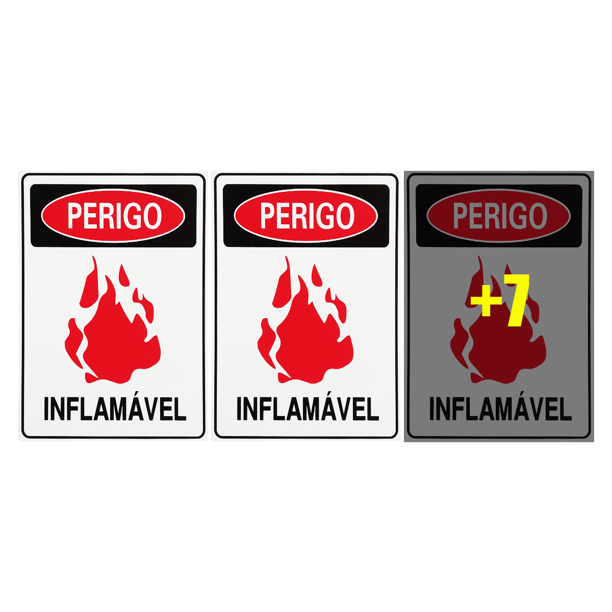 Combo 10 Placas De Sinalização Perigo Inflamável 20x30 Acesso - S-208 ...
