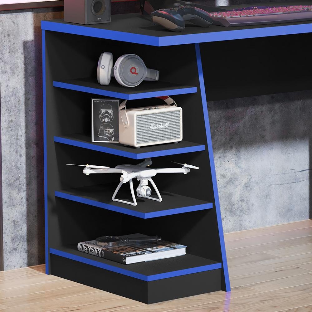 Mesa Para Computador / Gamer Xp Black Azul - Jm3 Móveis | MadeiraMadeira