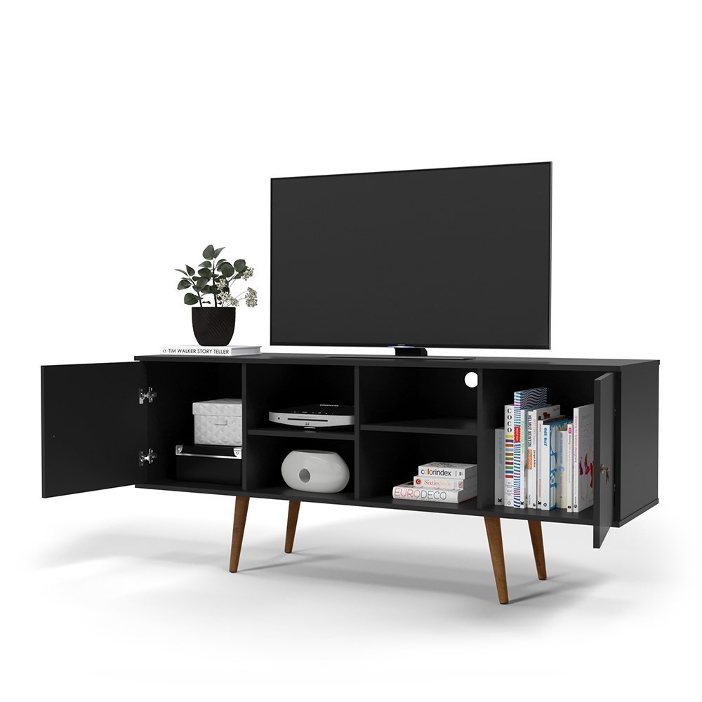 rack para sala Estrela retro 160cm com portas luxo patrimar ...