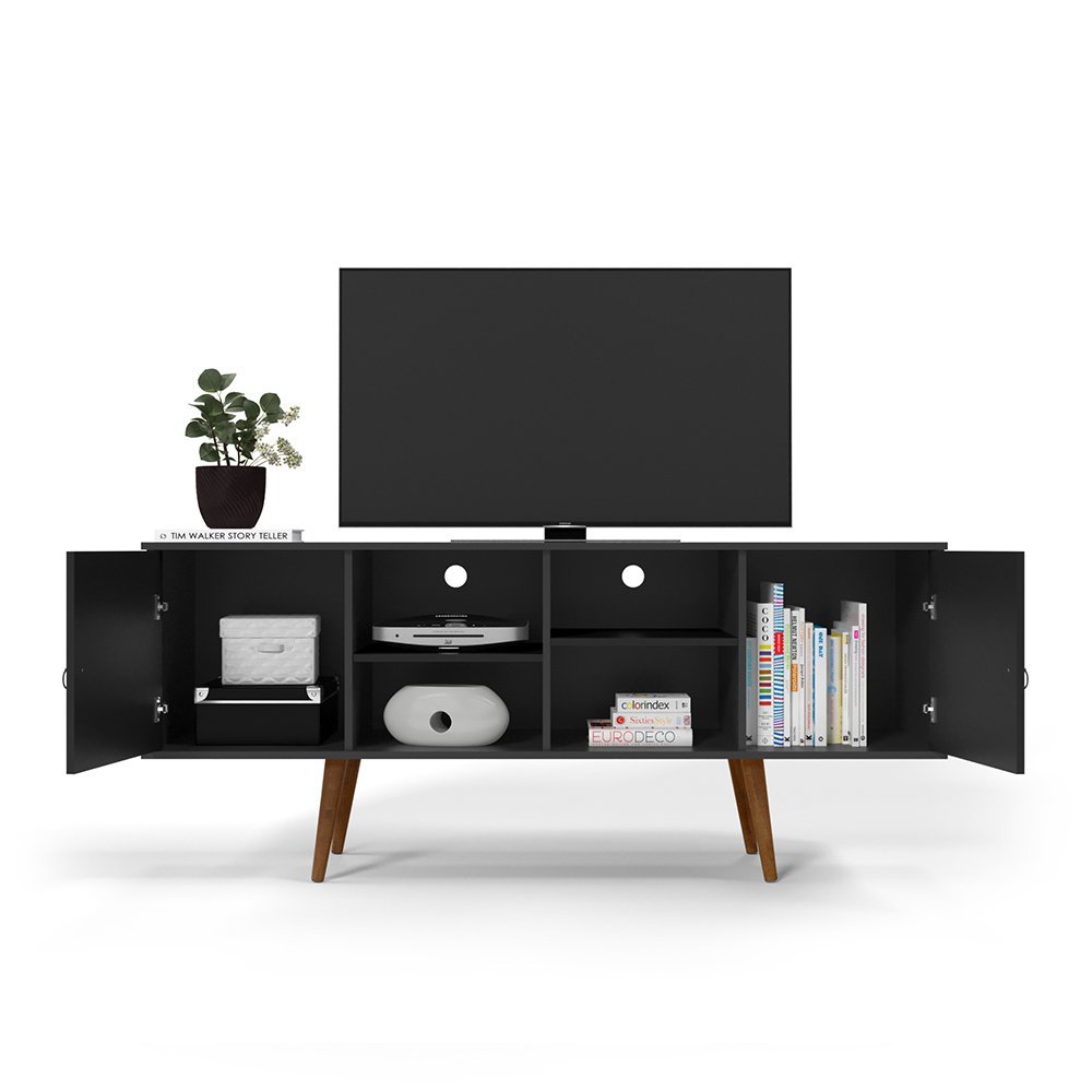 rack para sala Estrela retro 160cm com portas luxo patrimar ...