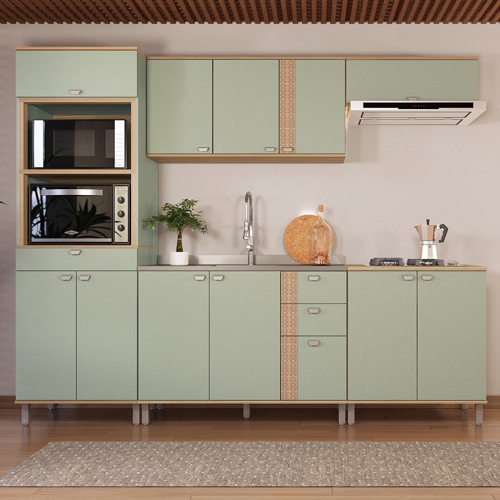 Cozinha Completa Verona 11 Portas 4 Gavetas 6178.104 Avenca - Indékes ...