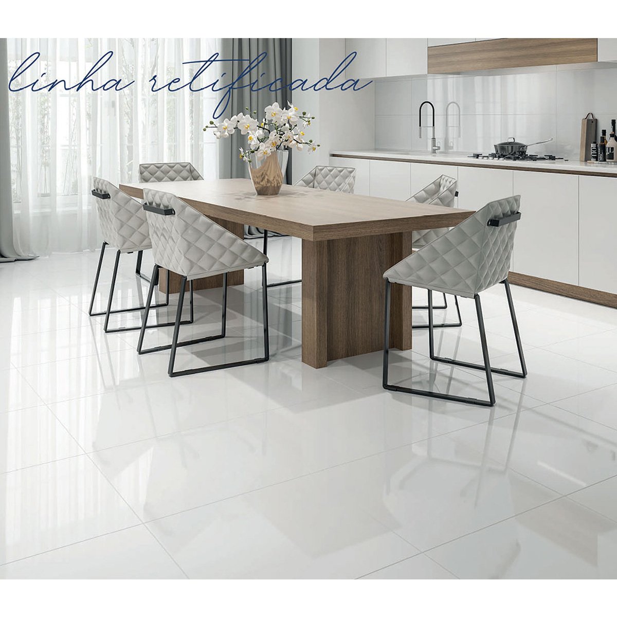 Piso Cerâmico Interno Retificado Polido Branco Rt 60x60cm Cx 2,15m² ...
