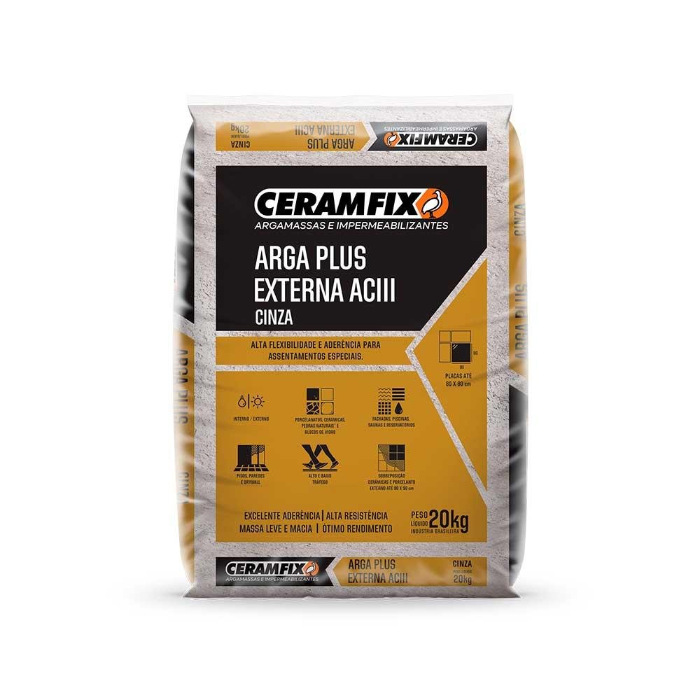 Argamassa Plus ACIII Cinza 20Kg Ceramfix | MadeiraMadeira