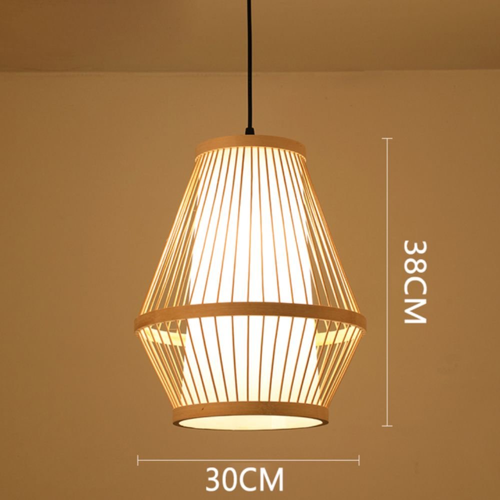 Luminária Pendente Estilo chinês artesanal led de bambu lustre cozinha ...