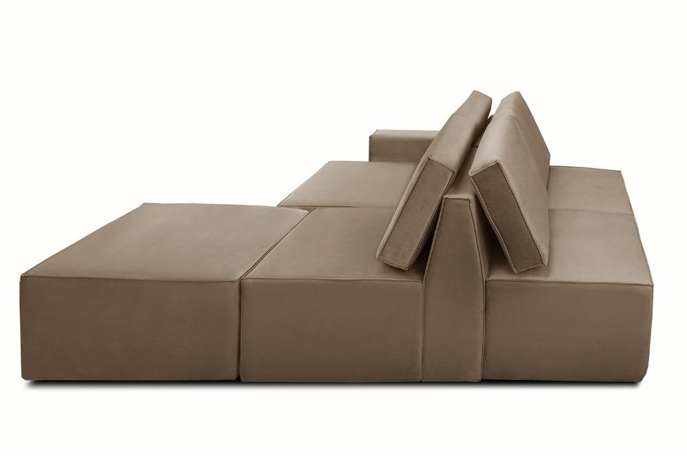Sofá Ilha 7 Lugares Isadora Suede Cappuccino Adonai Estofados ...