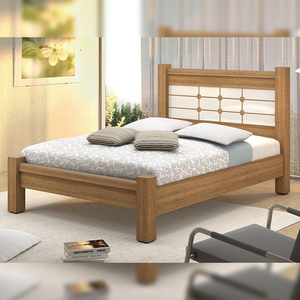 Cama Imperial Queen Freijó/Off c/ Colchão - Vitamov | MadeiraMadeira