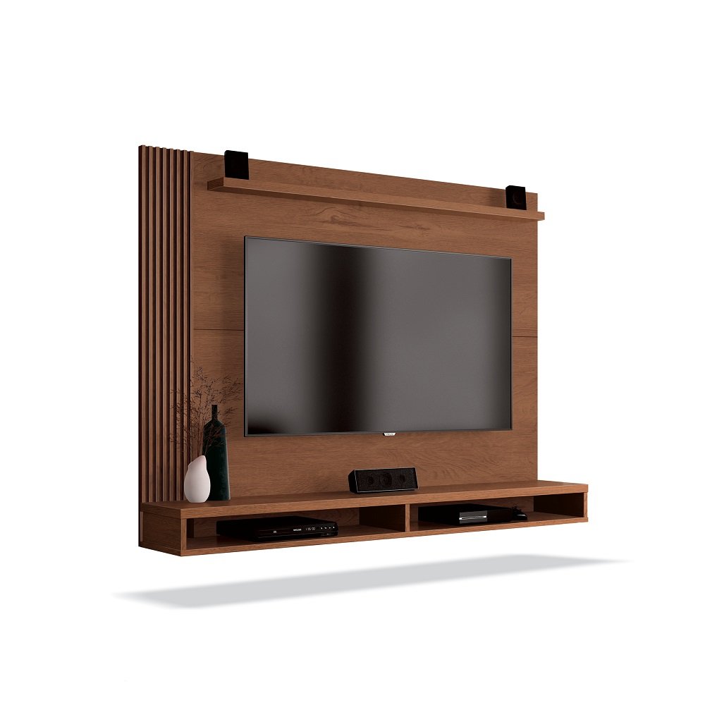 Painel Dijon TV 50 Polegadas Ripado 2 Nichos e Prateleira:Naturale ...