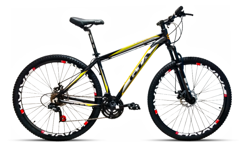 Bicicleta aro 29 GTA NX9 21V Freio A Disco PT Amarelo T 18 | MadeiraMadeira