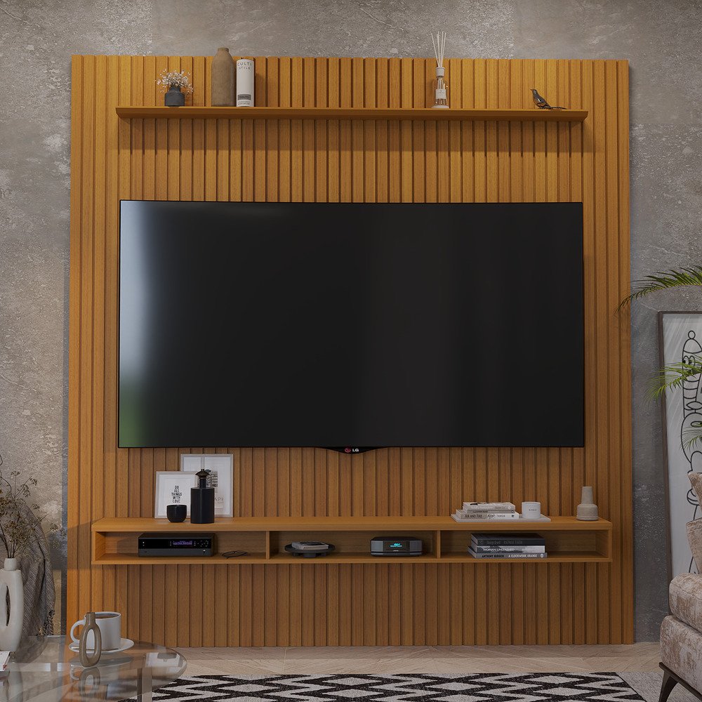 Painel Ripado para Tv até 75 Polegadas Intense com Nicho 229cm ...