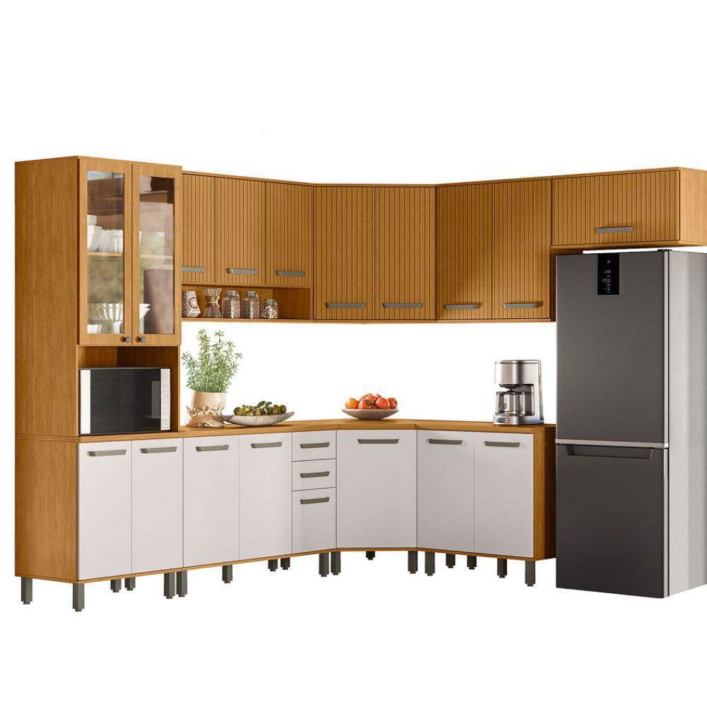 Cozinha Modulada Criare 8 Peças com Canto Poliman Móveis | MadeiraMadeira