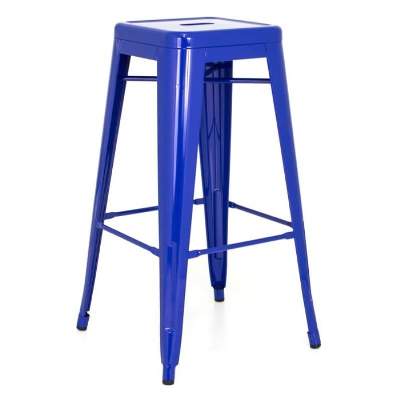 Banqueta alta Iron Tolix - Industrial - Aço - Vintage - Azul escuro ...
