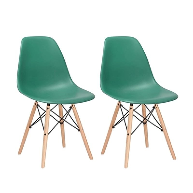 Kit 2 Cadeiras Charles Eames Eiffel Dsw - Verde Escuro - Madeira Clara | MadeiraMadeira