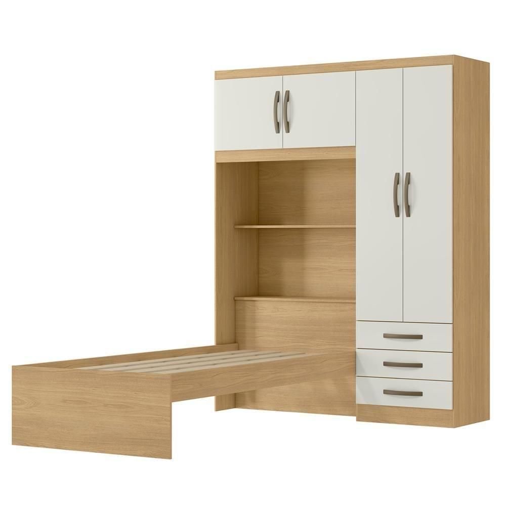 Guarda Roupa com Cama 4p 3g Lis Rg023 Castanho Off White Mxm ...