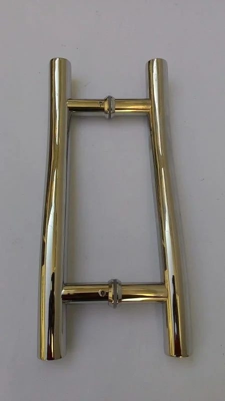 Puxador duplo tubular curva em S aço inóx H27 - 30cm | MadeiraMadeira