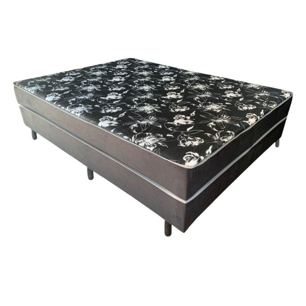Conjugado Cama Box Casal 138x188x41 Fjr Box Preto | MadeiraMadeira