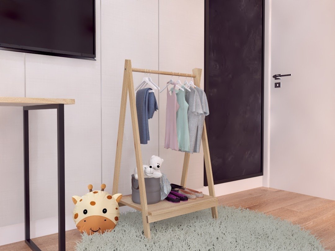 Arara infantil Simples e decorativa de madeira promo Technox ...