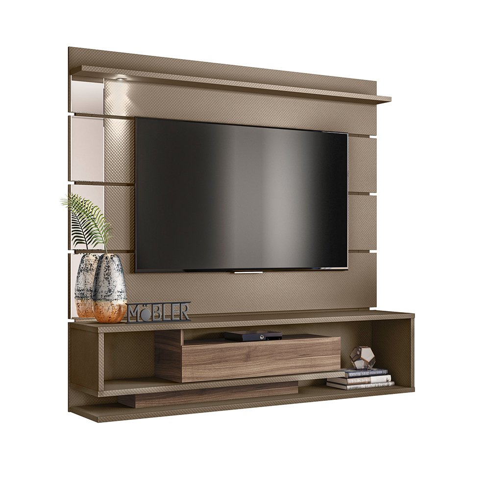 Estante Home Painel Caron para TV's até 70'' para Sala de Estar Sépia ...