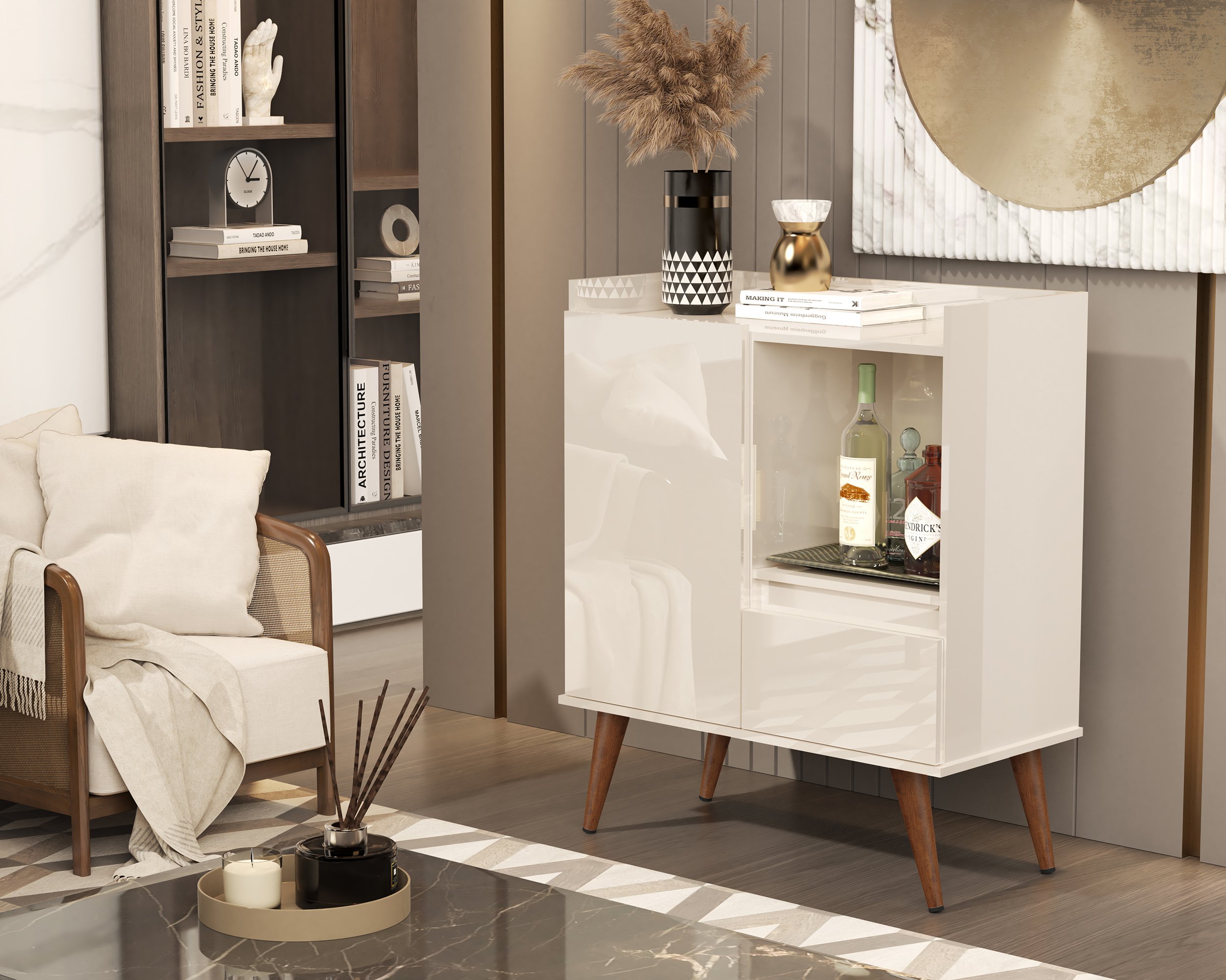 Aparador Buffet Status Cantinho do Café com Duas Portas e Prateleiras ...