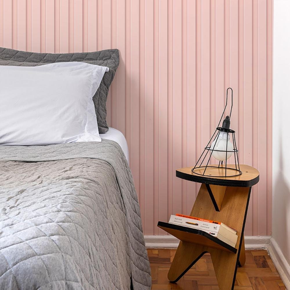 Papel de Parede Ripado Rosa 2,5mx57cm MAD77Y | MadeiraMadeira