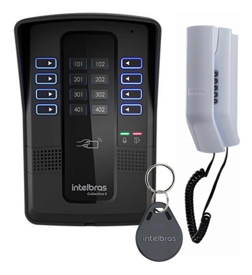 Kit Porteiro Coletivo Interfone 06 Pontos Intelbras Tag - Branco ...