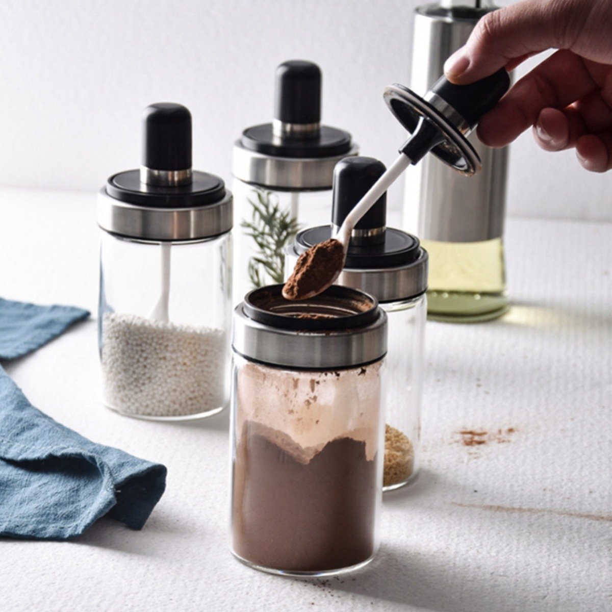 Kit 3 Porta Tempero com Colher Condimento Sal Açucar Facilite ...