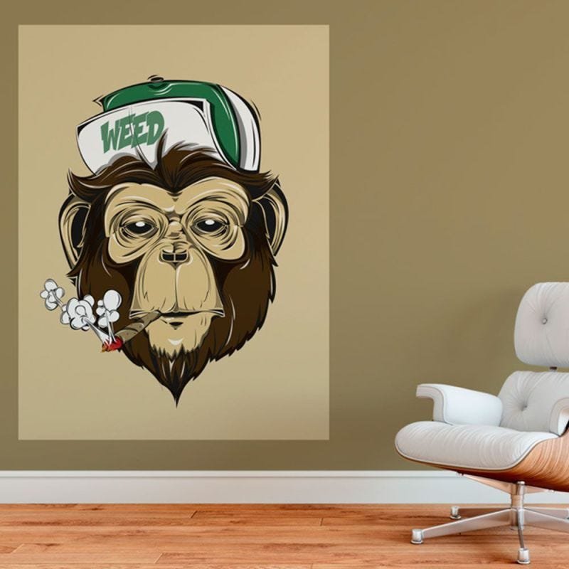 Painel de Parede Macaco Fumando | MadeiraMadeira