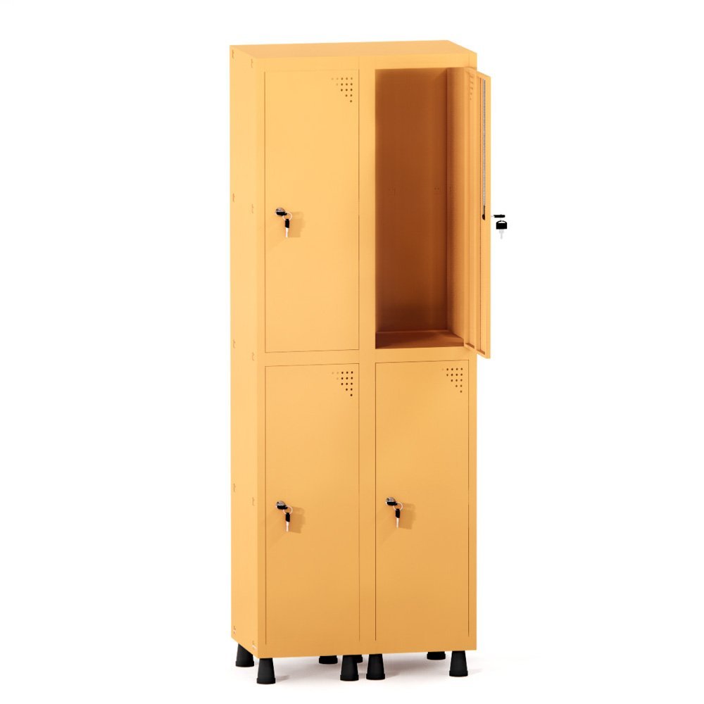 ROUPEIRO DE AÇO 2 VÃOS 4 PORTAS COM FECHADURA PANDIN | MadeiraMadeira