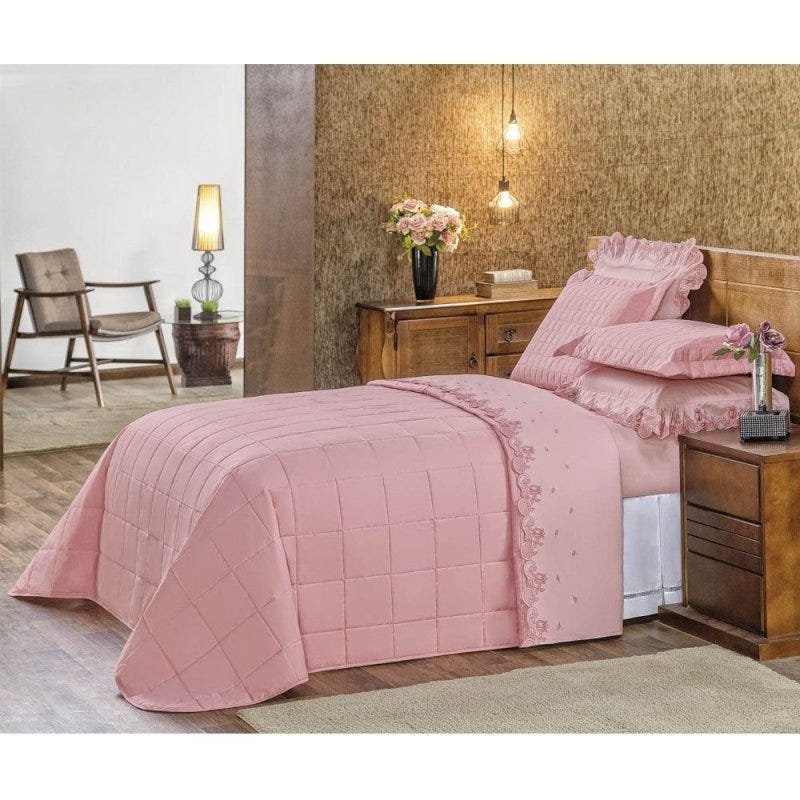 Kit Completo Queen 08 Peças Albany 200 Fios Rosê - Juma Enxovais ...