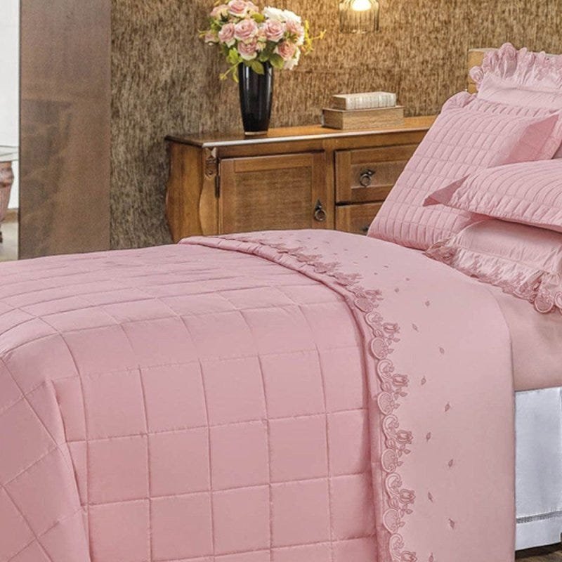 Kit Completo King 08 Peças Albany 200 Fios Rosê - Juma Enxovais ...