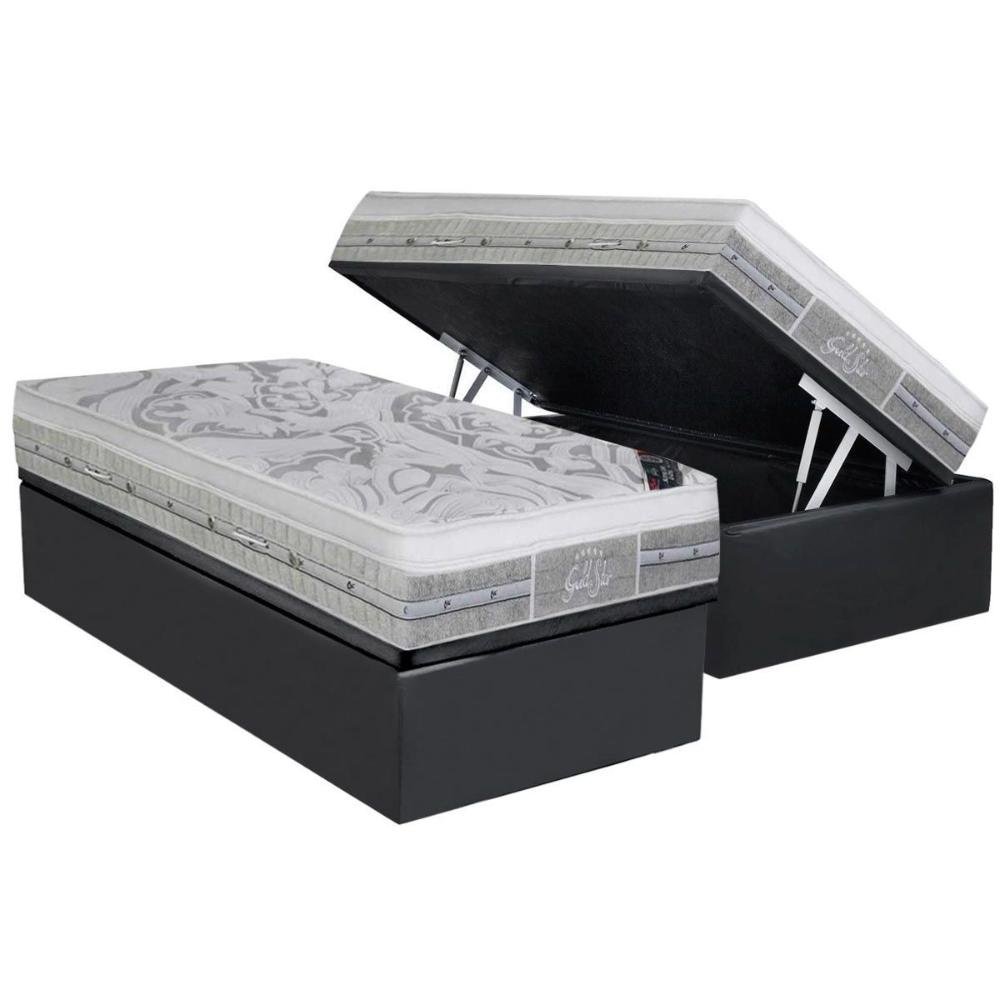 Cama Box Baú Solteiro: Colchão Molas Ensacadas Castor Pocket Gold Star ...