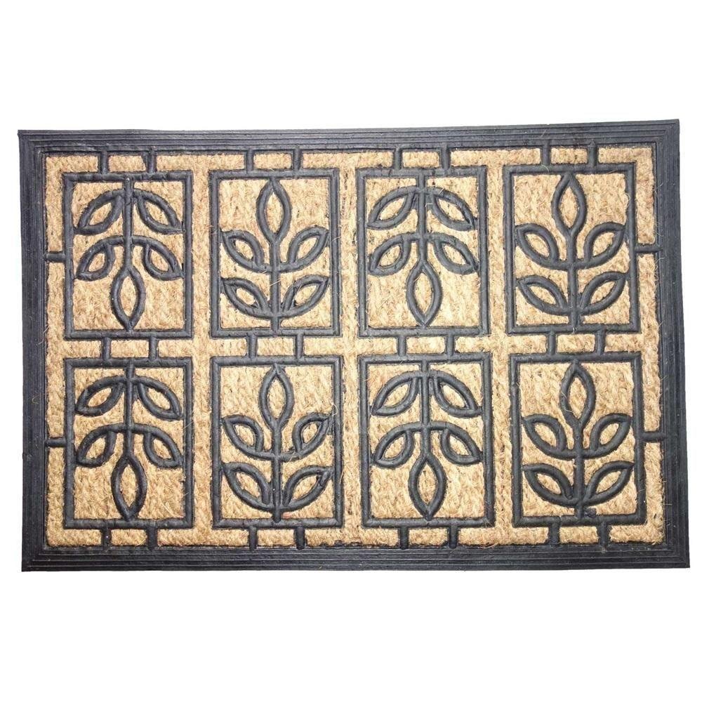 Capacho Em Fibra De Coco Folhas 40X60 Cm Natural | MadeiraMadeira