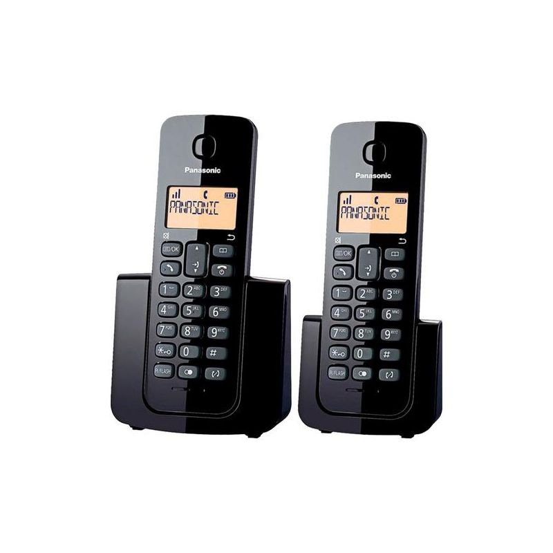 Telefone sem Fio Panasonic Kx-Tgb112Lab - 2 Bases - com Bina - Bivolt - Preto | MadeiraMadeira