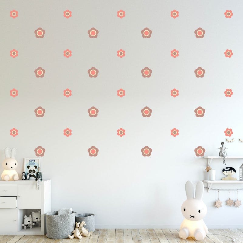 Adesivo de Parede Infantil Flores Rosa | MadeiraMadeira