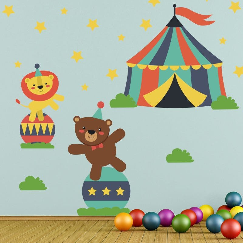 Adesivo Parede Quarto Infantil Circo | MadeiraMadeira