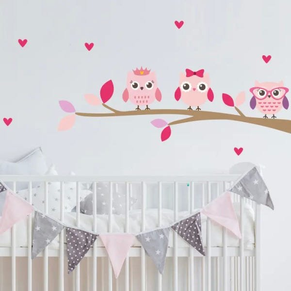Adesivo de Parede Infantil Corujinhas no Galho | MadeiraMadeira