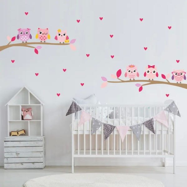 Adesivo de Parede Infantil Corujinhas no Galho | MadeiraMadeira