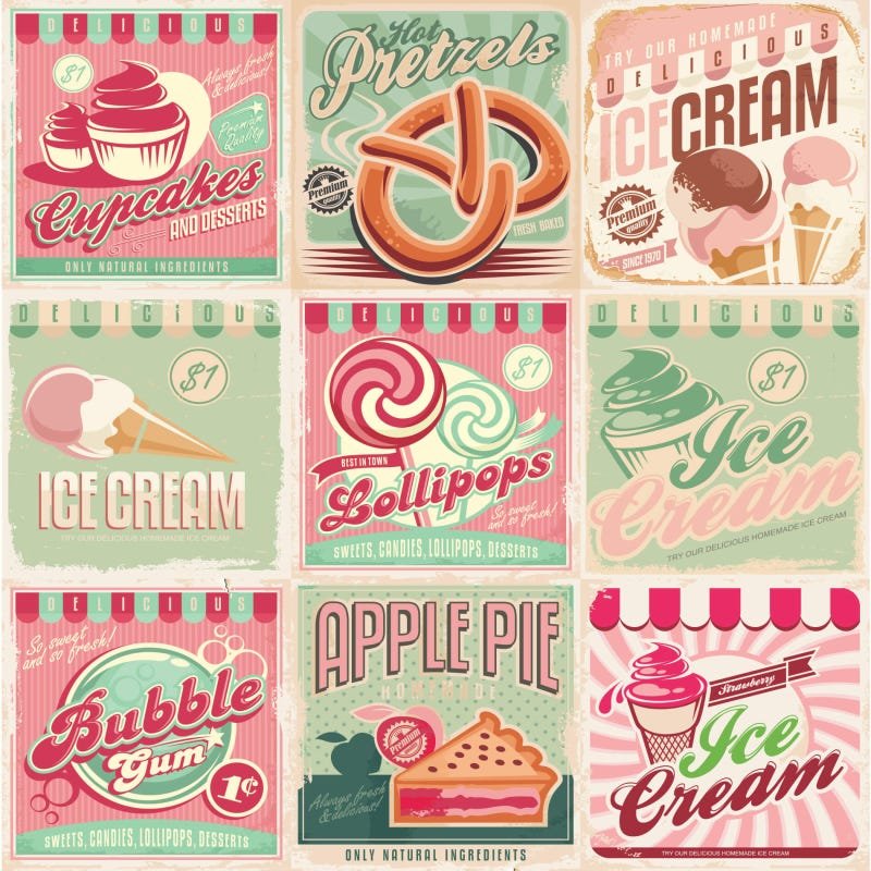 Adesivo de Azulejo Vintage Candy 10x10 100un | MadeiraMadeira