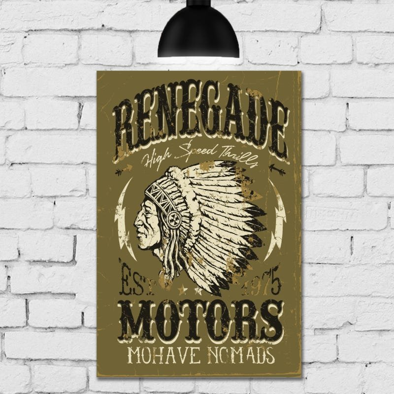 Placa Decorativa MDF Vintage Índio 30x40 | MadeiraMadeira
