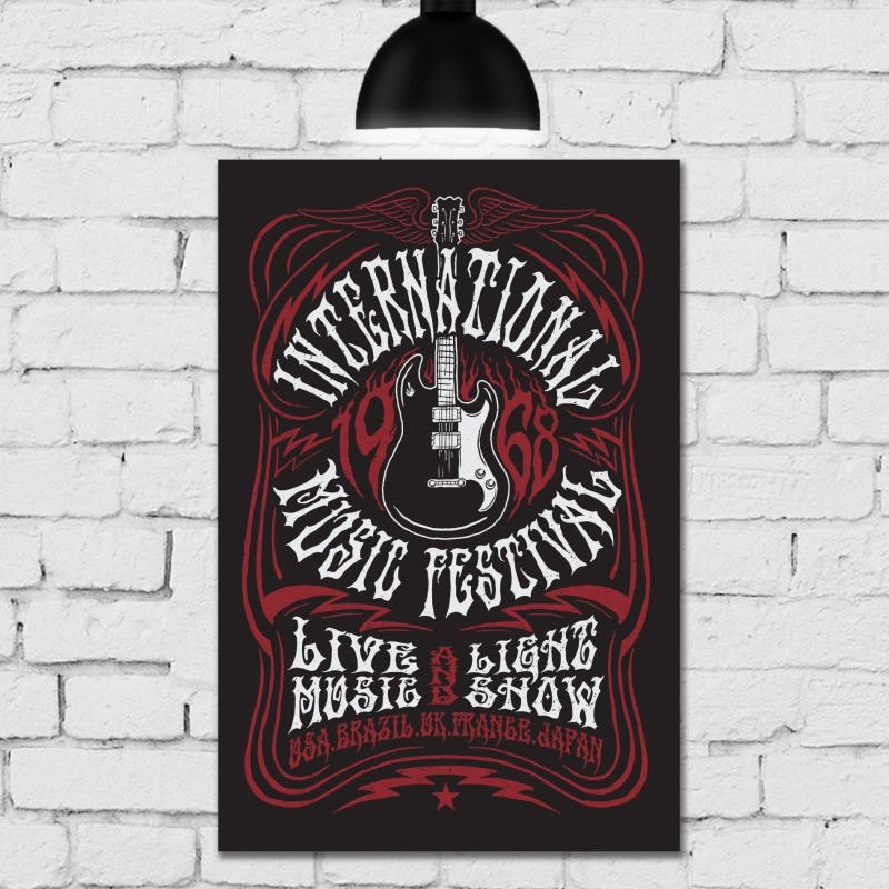 Placa Decorativa MDF Poster Rock 30x40 | MadeiraMadeira