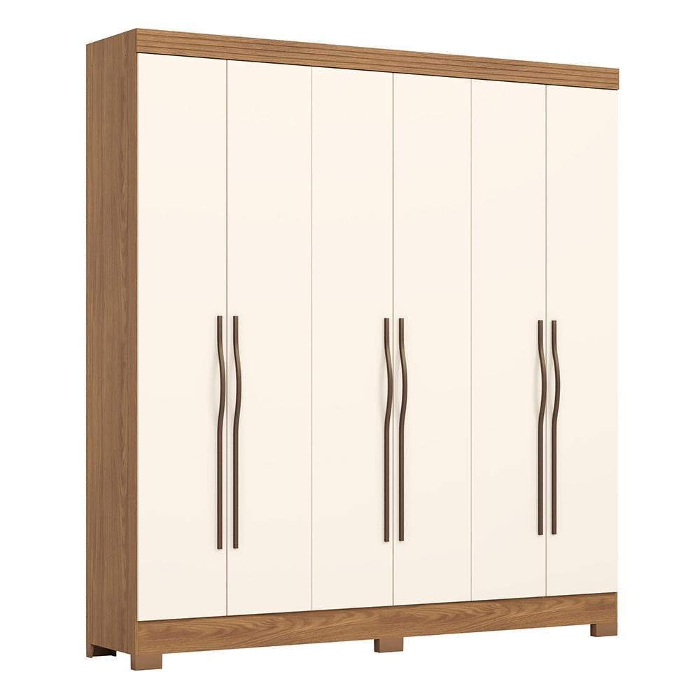 Guarda Roupa Casal B368 6 Portas Nature/off White - Móveis Briz ...