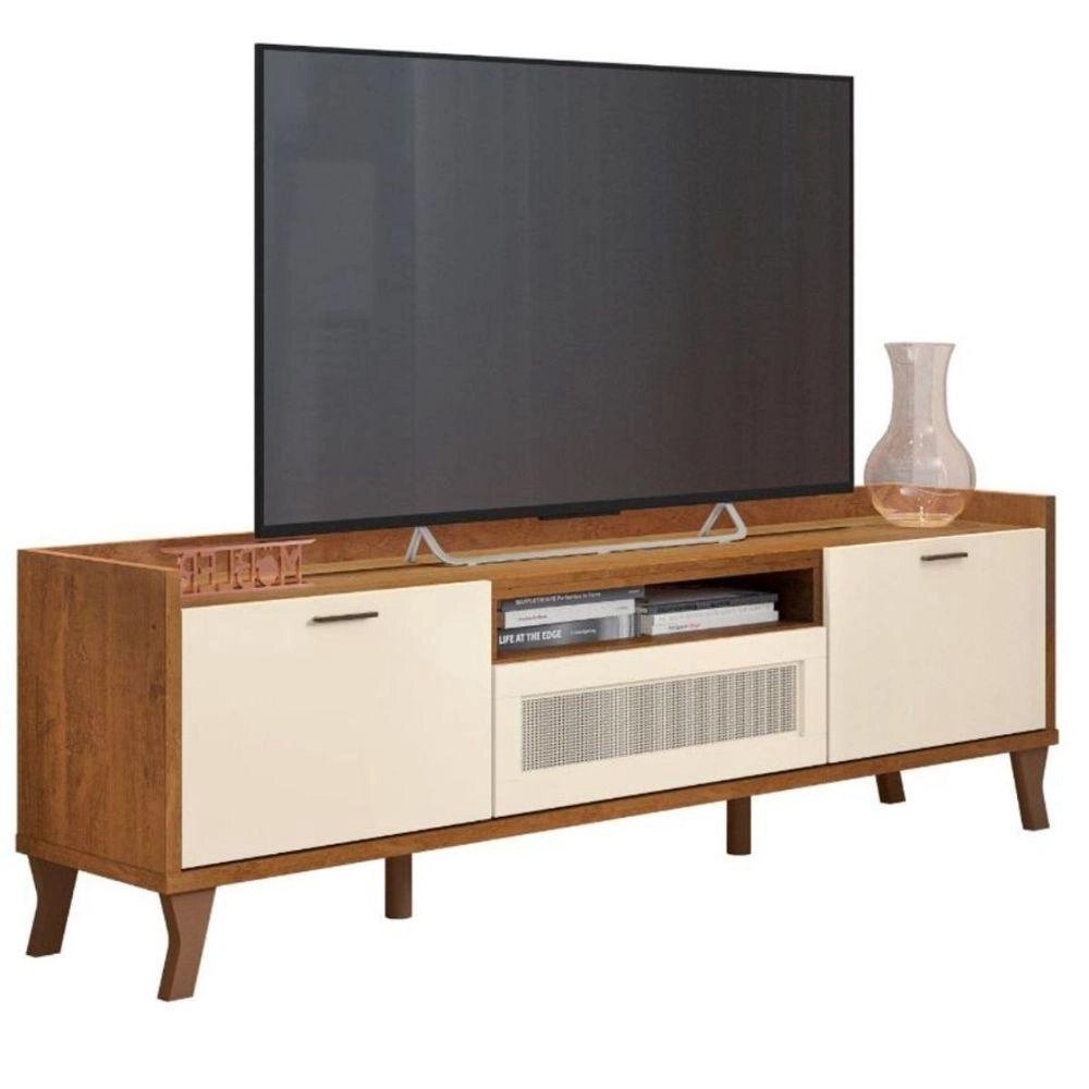 Rack Bancada para TVs até 75 Polegadas Arcade 1.8 Nature Off White Mobler | MadeiraMadeira