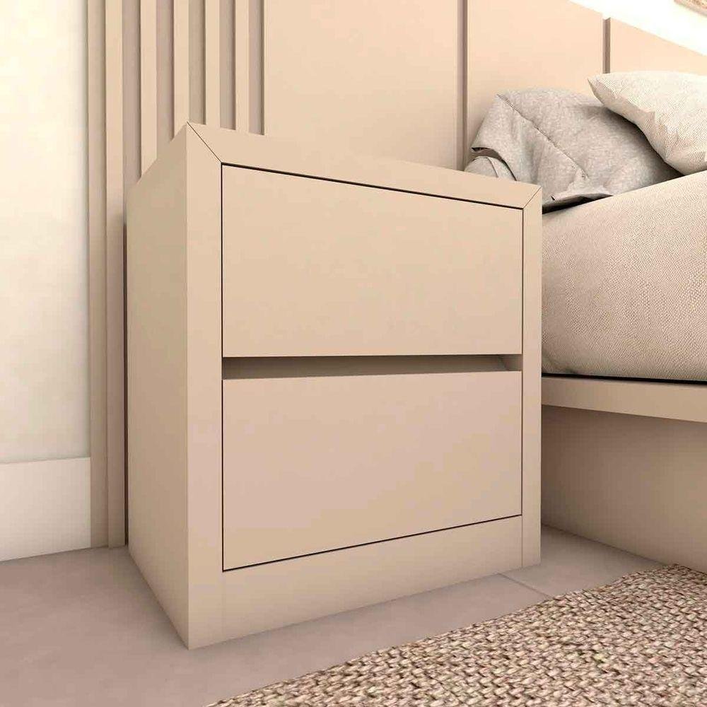 Mesa de Cabeceira Personalizada em 100% Mdf com 2 Gavetas Cor:titânio ...