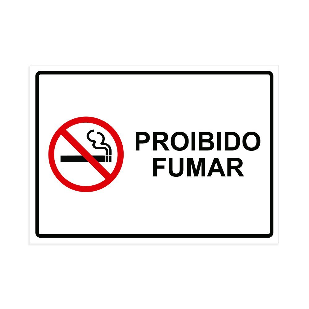 Placa de Sinalização Proibido Fumar Horizontal | MadeiraMadeira
