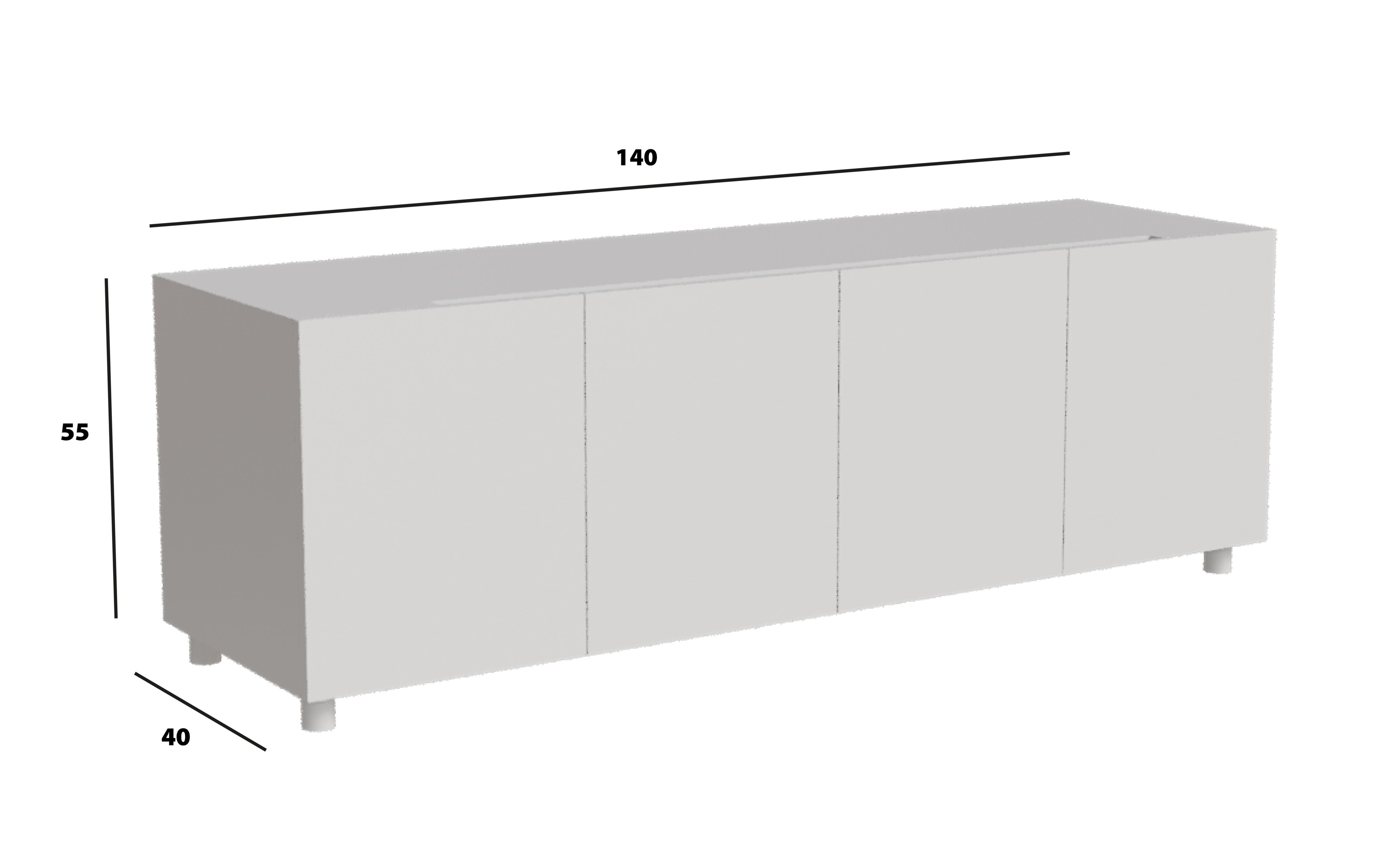 Rack LORI com rodinha branco 140cm | MadeiraMadeira