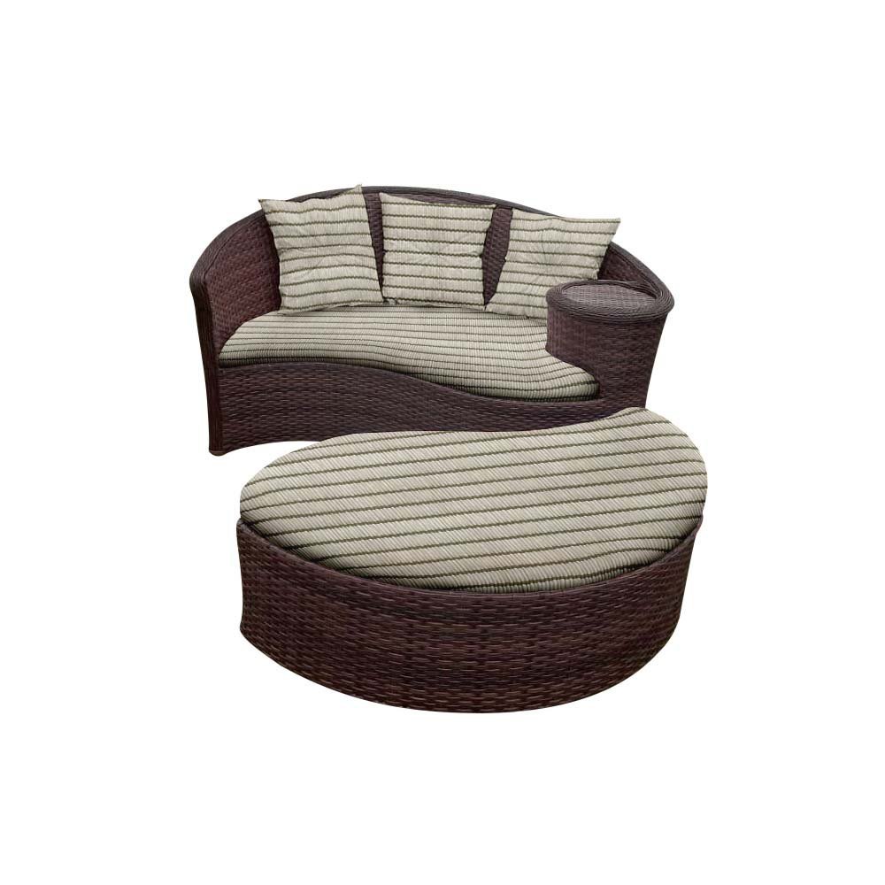 Chaise Orbit com Puff - Tecido Cabanas | MadeiraMadeira