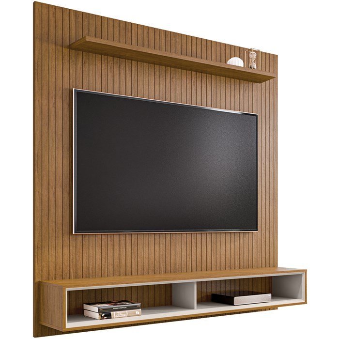 Painel Frisado Suspenso Tv 60 Pol 160 Cm 011087 Cedro Off White DCASA ...