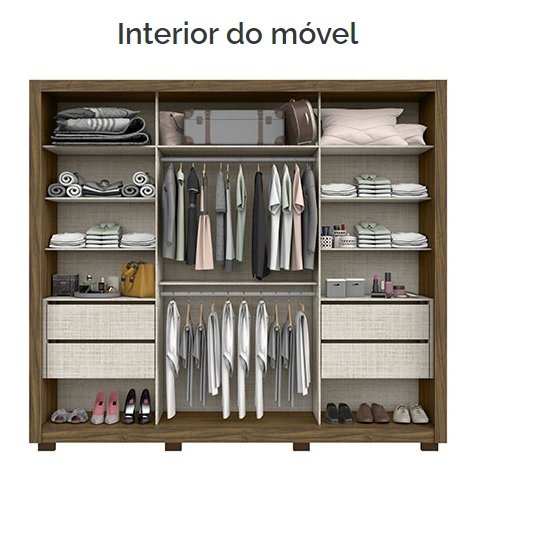 Guarda-Roupa Premier Jacaranda 2 Portas 4 Gavetas | MadeiraMadeira