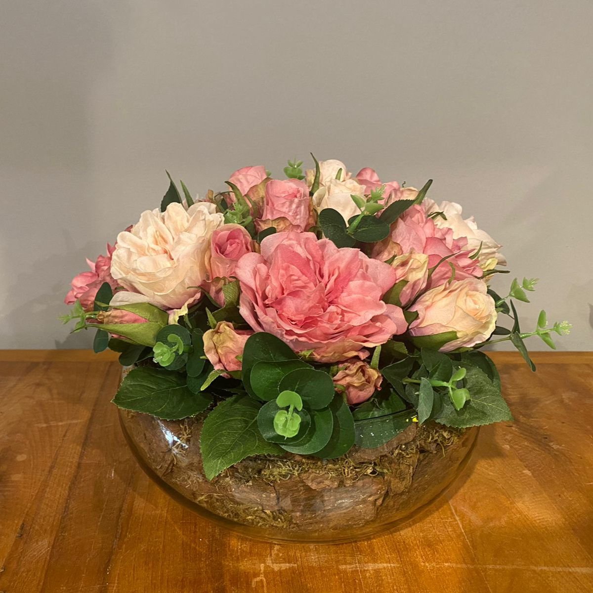 Arranjo Centro de Mesa Rosas Mistas Artificial Completo Grande ...