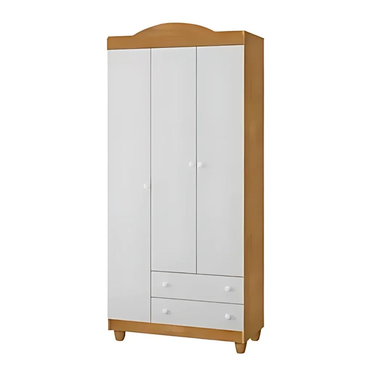 Roupeiro Lara 3 Portas 2 Gavetas Mdf Compacto Minimalista:nature/branco ...